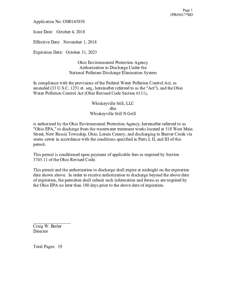 Fillable Online wwwapp epa ohio NPDES Permit for City of Bonners Ferry ...