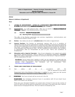 Employment s and Appointment Letters Doc Template | pdfFiller
