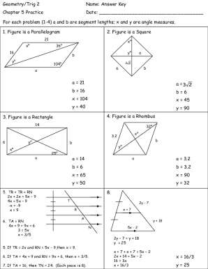 Fillable Online Geometry/Trig 2 Name: Answer Key Chapter 5 Practice ...