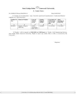 Fillable Online sgbau ac Sport Materials 2020- 21 Tender Form.doc Fax ...