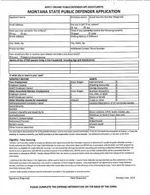 Fillable Online montana state public defender application Fax Email Print - pdfFiller