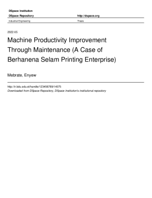 Fillable Online Machine Productivity Improvement Through Maintenance (A ...