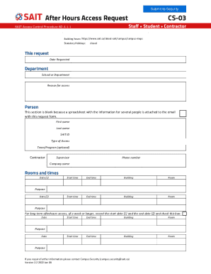 Fillable Online Access Control Request Form - Campus Safety & Security Patrol Fax Email Print ...
