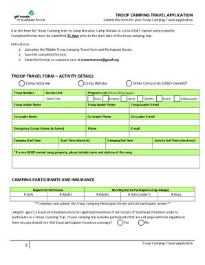 Fillable Online Troop Trip & High Risk Activity Request Form - JotForm ...