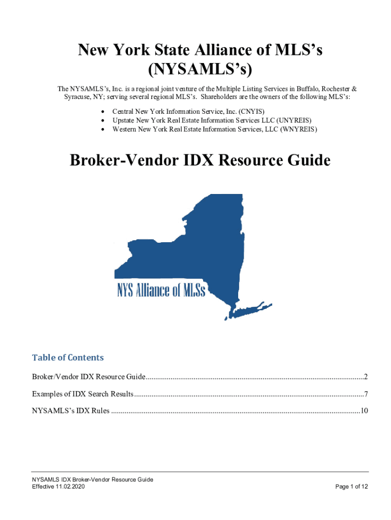 Fillable Online New York State Alliance of MLSs (NYSAMLSs) Fax Email Print - pdfFiller