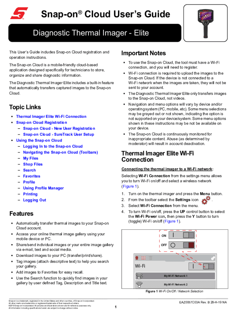 Fillable Online Snap-on Cloud User Guide - Diagnostic Thermal Imager Elite Fax Email Print ...