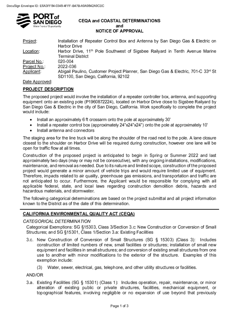 Fillable Online Installation of Repeater Control Box and Antenna by San ...
