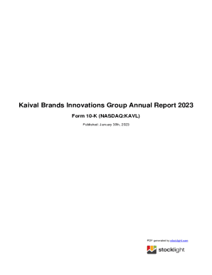 Fillable Online Kaival Brands Innovations Group, Inc. (Form: 10-K ...