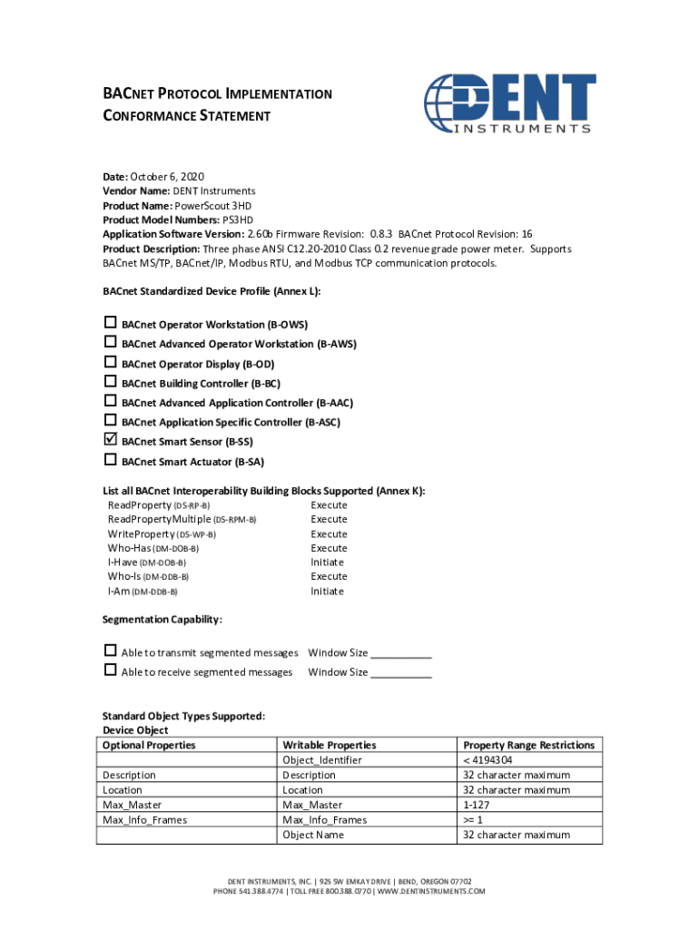 Fillable Online BTL Listing of Tested Products - BACnet International ...