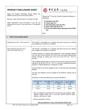 Fillable Online Personal Financing-i - PRODUCT DISCLOSURE SHEET Fax ...