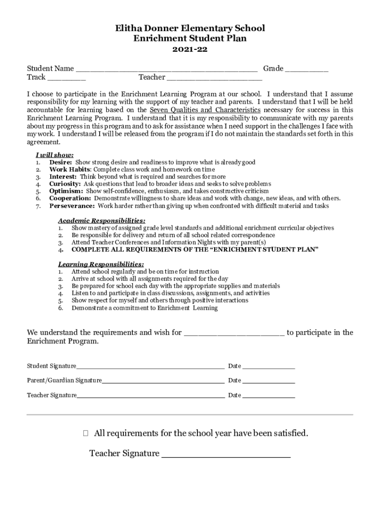 Fillable Online Forms and Information - Elitha Donner Elementary School ...