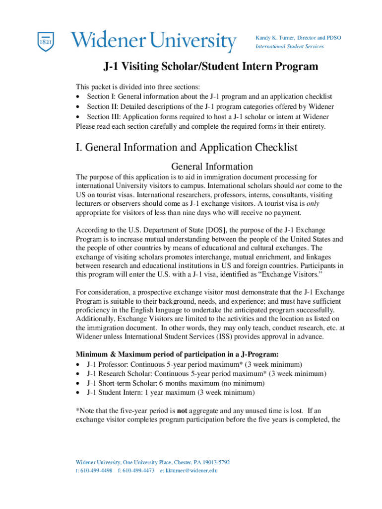 Fillable Online J-1 Visiting Scholar/Student Intern Program I. General ... Fax Email Print ...
