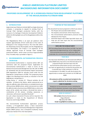Fillable Online Anglo American Platinum Limited Production Report for ...