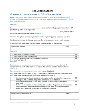 Fillable Online Care Homes proxy access for ordering medication online ...