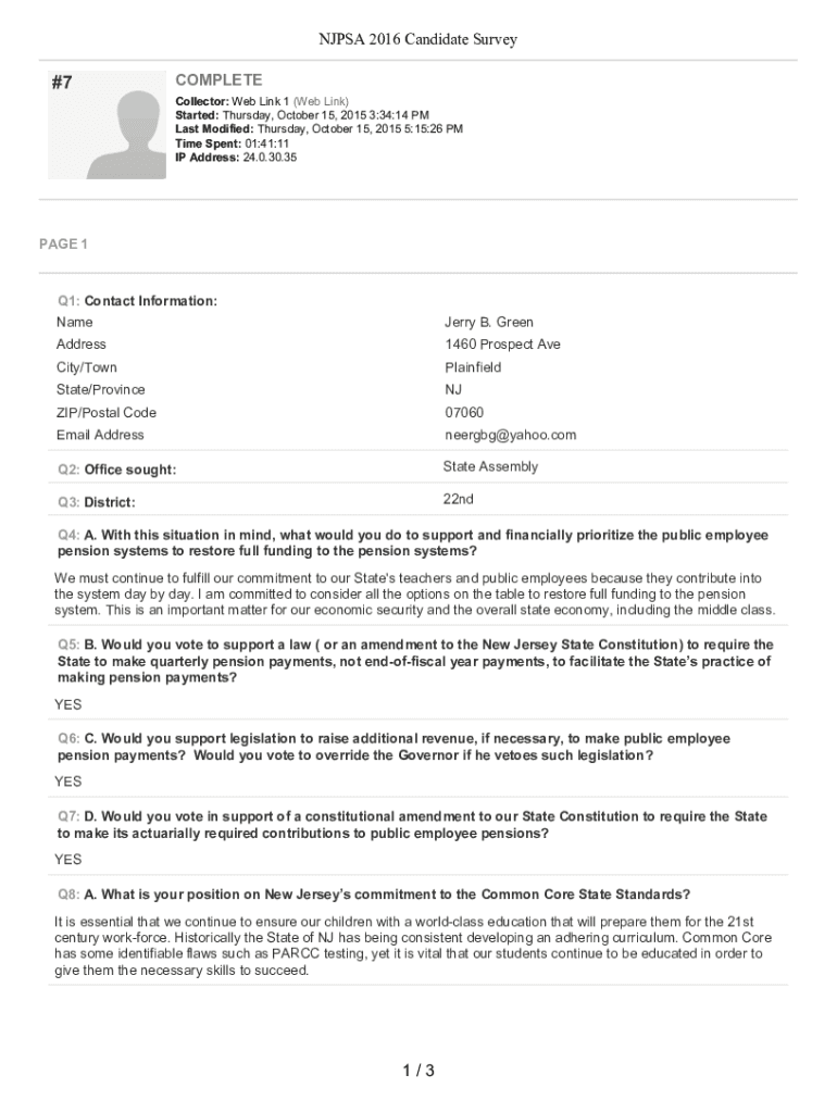 Fillable Online NJPSA Election Center - NJPSA and FEA Fax Email Print - pdfFiller