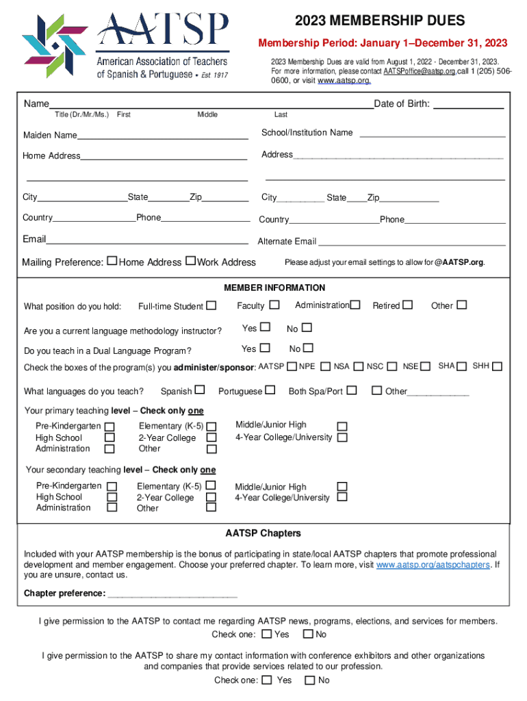 Fillable Online renew your membership - AATSP Fax Email Print - pdfFiller