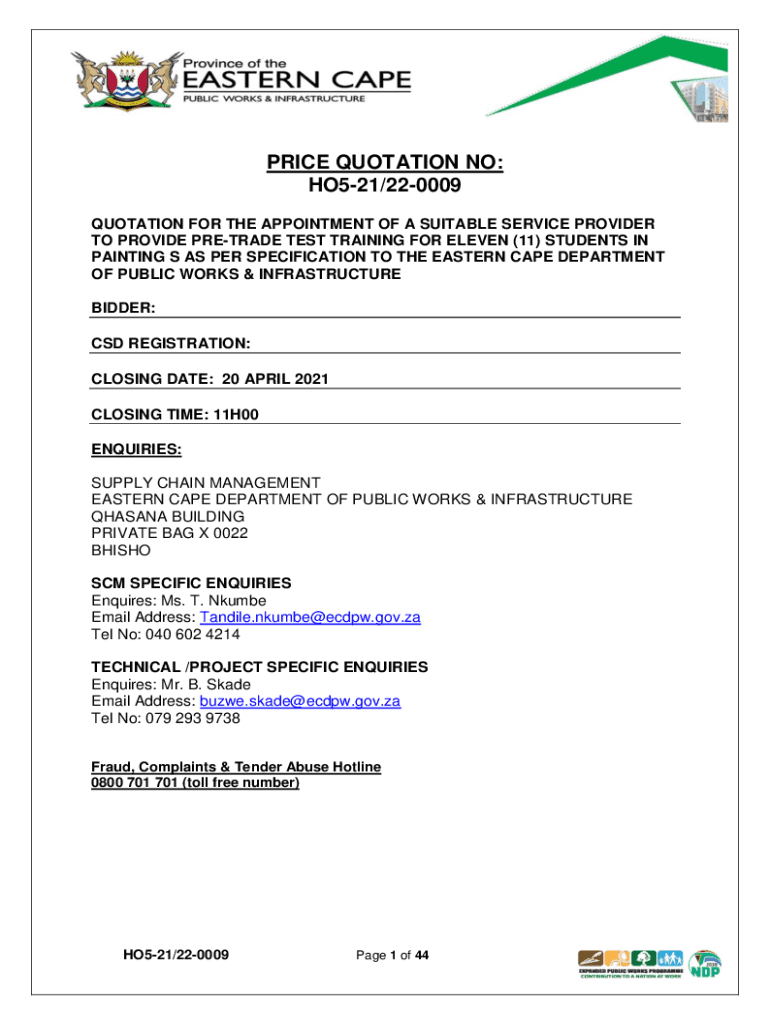 Fillable Online Free painting quote template - Edit & send instantly ...