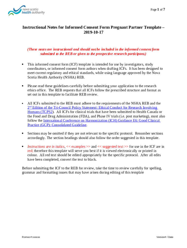 Pregnancy/Pregnant Partner Consent Template Doc Template | pdfFiller