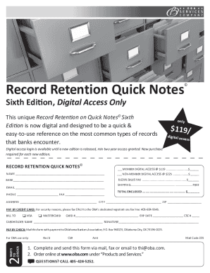 Fillable Online Bank-Record-Retention-Quick-Notes-6th-Edition-Sample ...