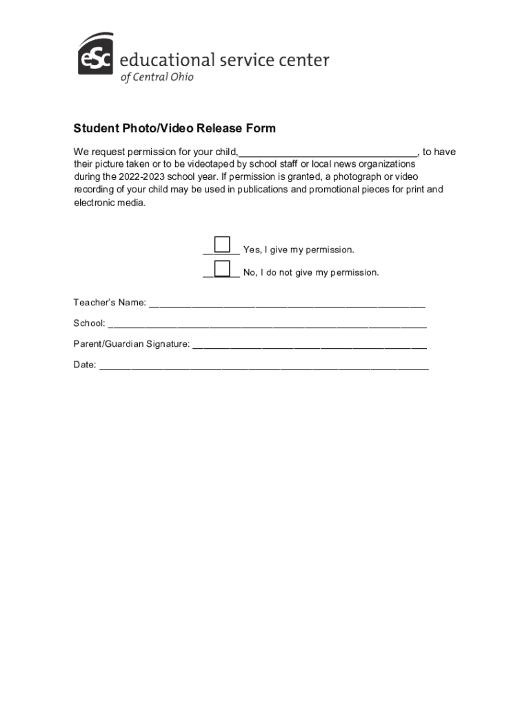 Fillable Online ESC Photo Release 20-21.docx Fax Email Print - pdfFiller