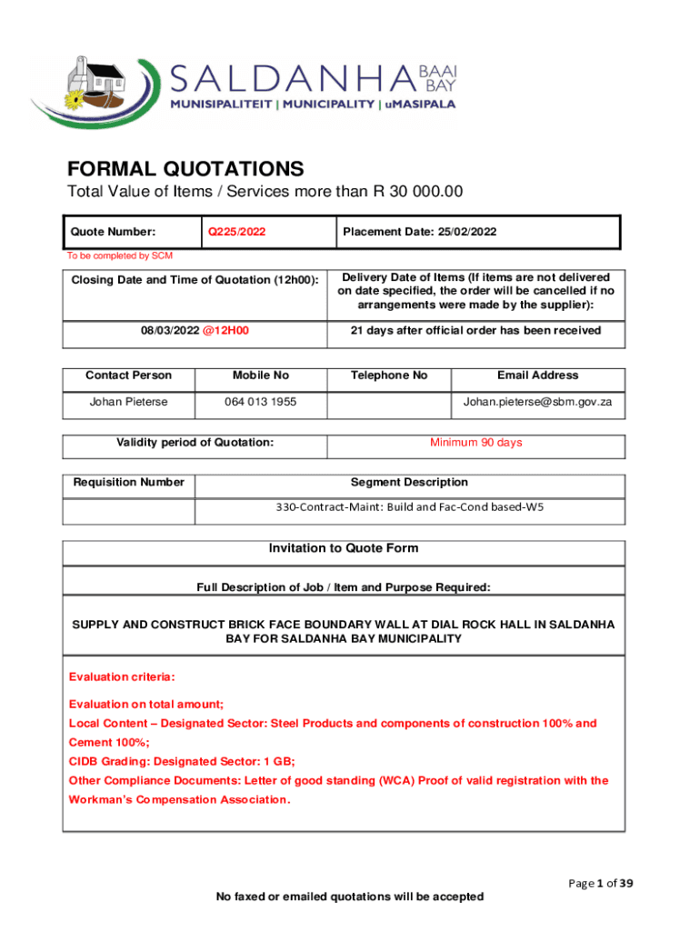 Fillable Online sbm gov SUPPLY AND CONSTRUCT BRICK FACE BOUNDARY WALL ...