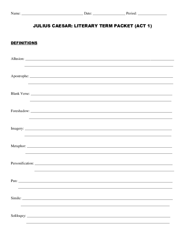 Fillable Online The Blank Verse and Diction of Julius Caesar Fax Email ...