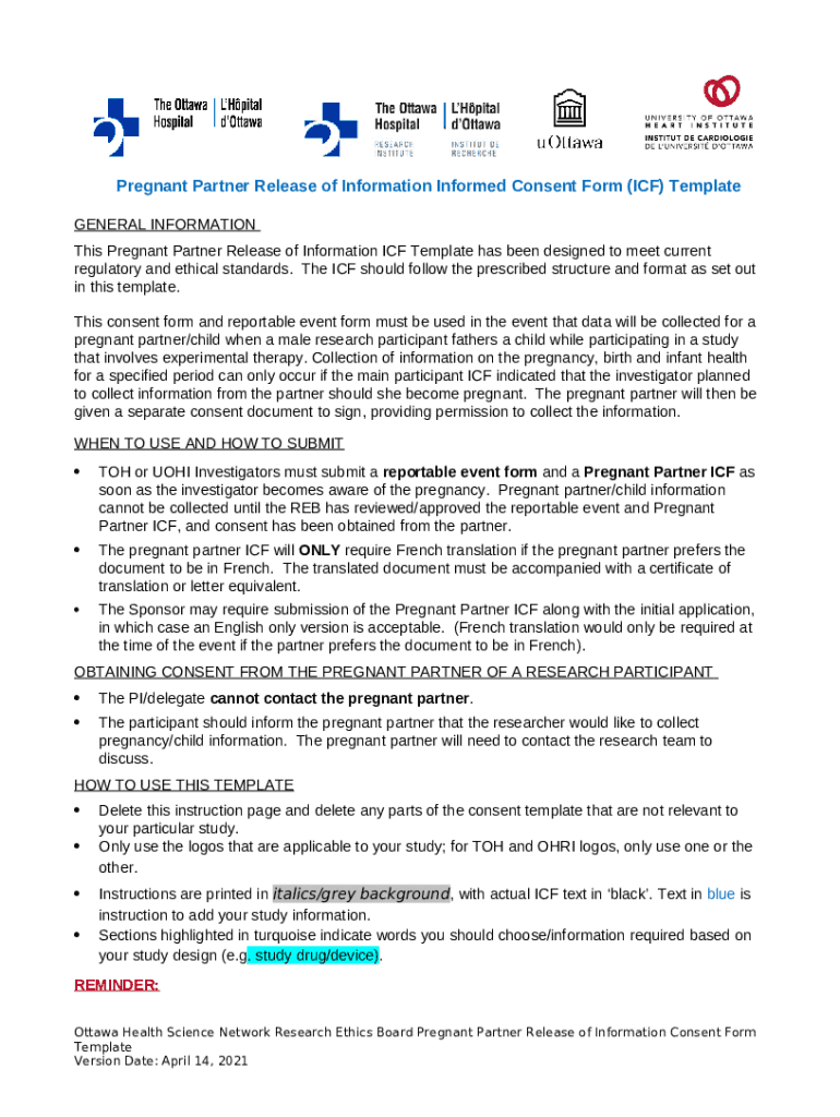 Pregnant Partner Consent and Authorization for Use ... Doc Template ...