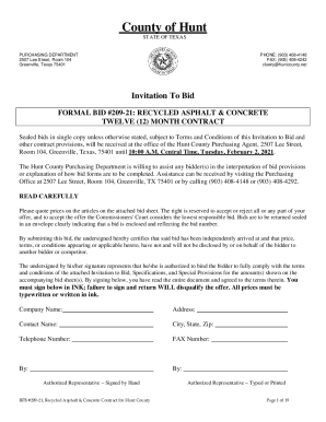 Fillable Online comanche coltnty, texas - request for bids Fax Email ...