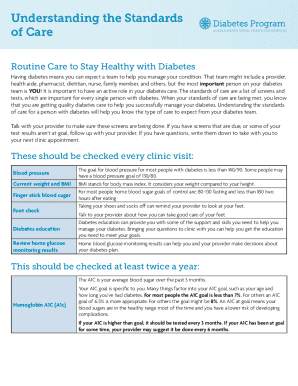 Fillable Online Type 2 diabetes care plan: Goals and what to expect Fax ...