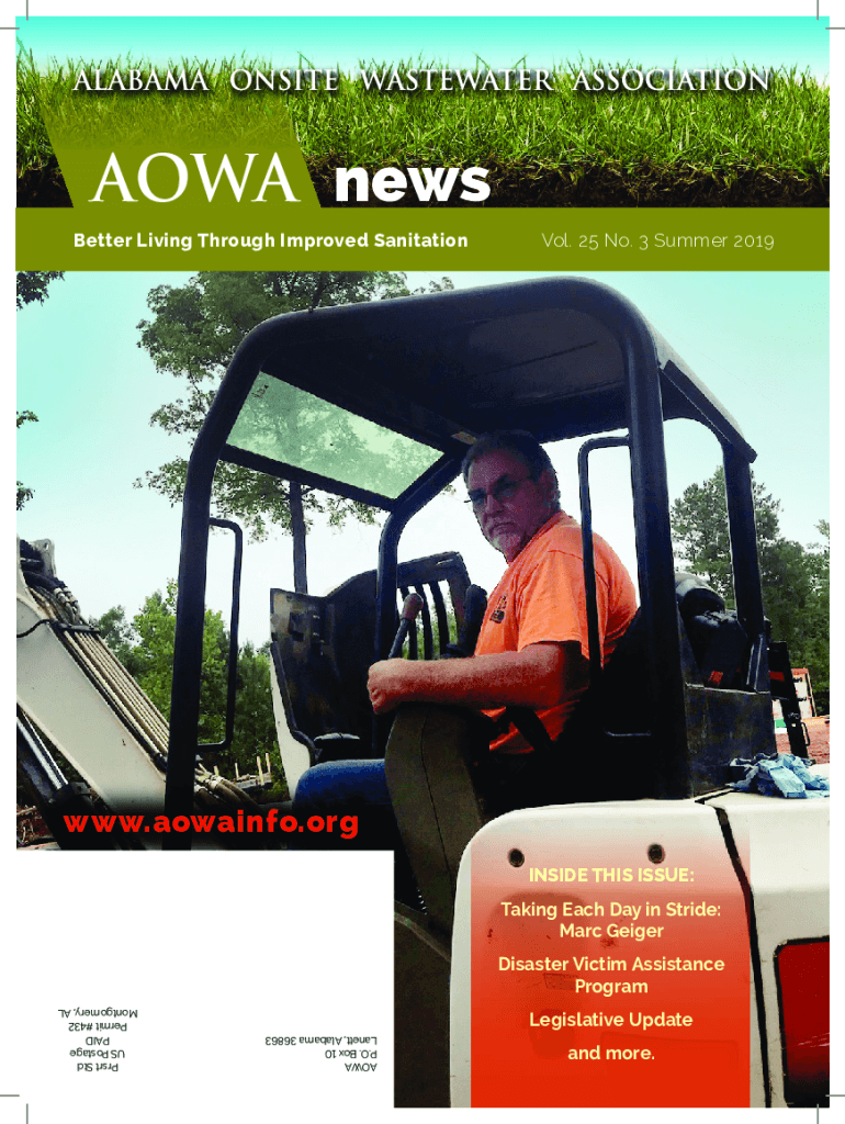 Fillable Online AOWA News - Alabama Onsite Wastewater Association Fax ...