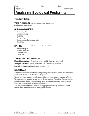 Fillable Online Analyzing Ecological Footprints - PDF Free Download Fax ...