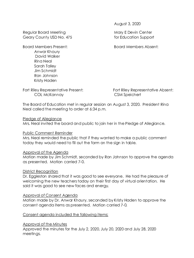 Fillable Online ADDENDUM TO THE AGENDA GEARY ... Fax Email Print - pdfFiller