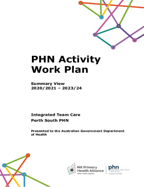 Fillable Online Integrated Team Care (ITC) - Activity Work Plan Fax ...