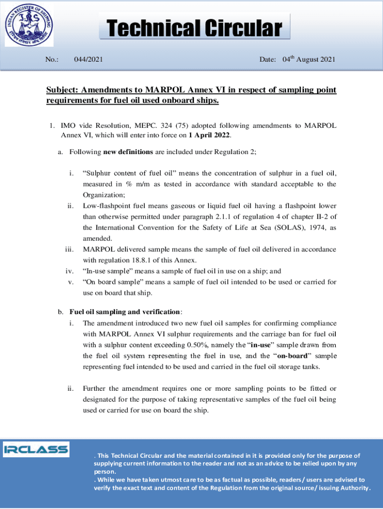 Fillable Online Implementation of Amendments to Regulation 12 of MARPOL ... Fax Email Print ...