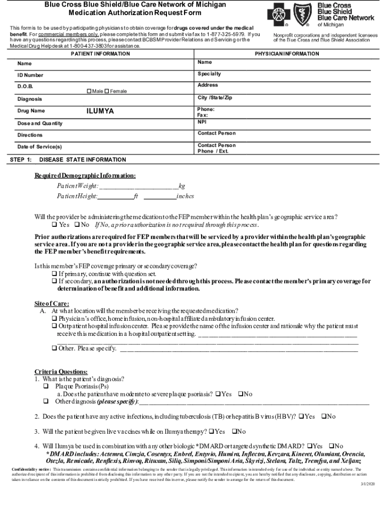 Fillable Online Ilumya FEP MARF - e-Referral Fax Email Print - pdfFiller