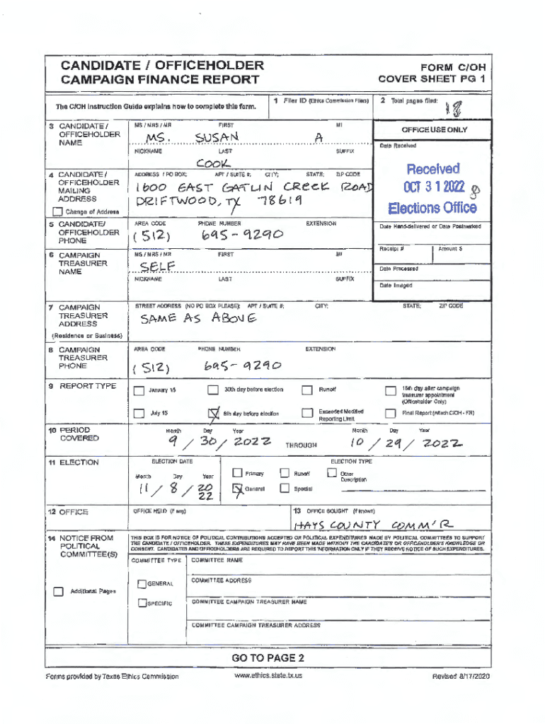 Fillable Online The C/0H Instruction Gulde explains how to complete ...