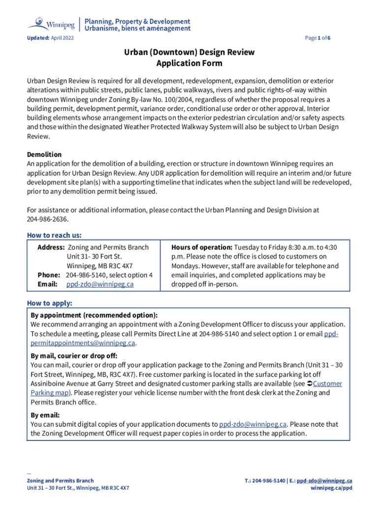 Fillable Online Urban (Downtown) Design Review Application Form Fax Email Print - pdfFiller