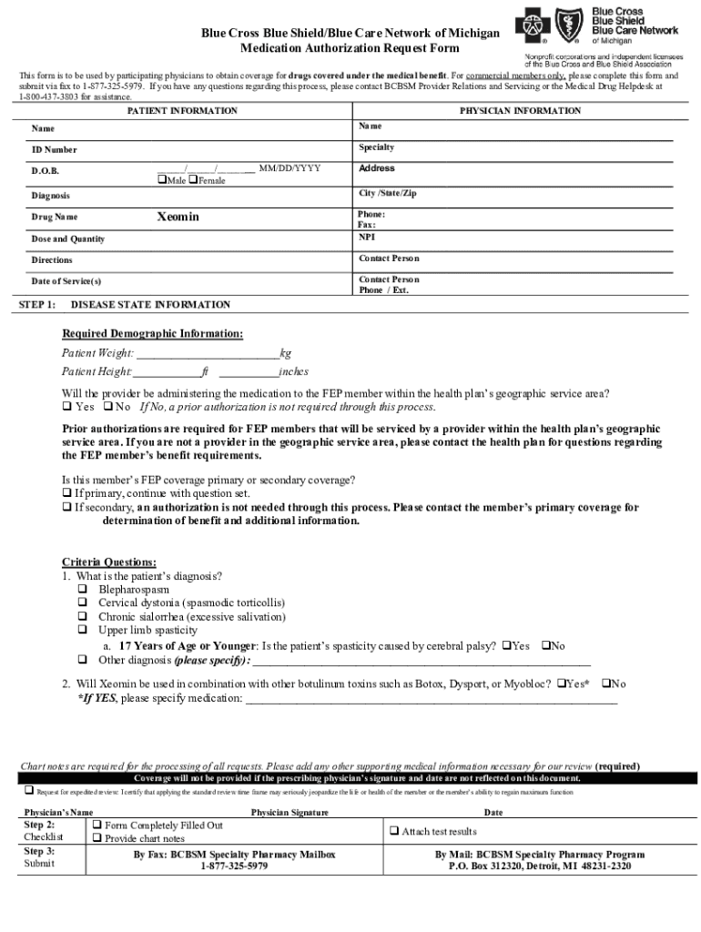 Fillable Online This form is to be used by participating physicians to obtain coverage for drugs ...