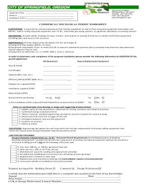 Fillable Online Commercial Mechanical Permit Worksheet .docx Fax Email ...