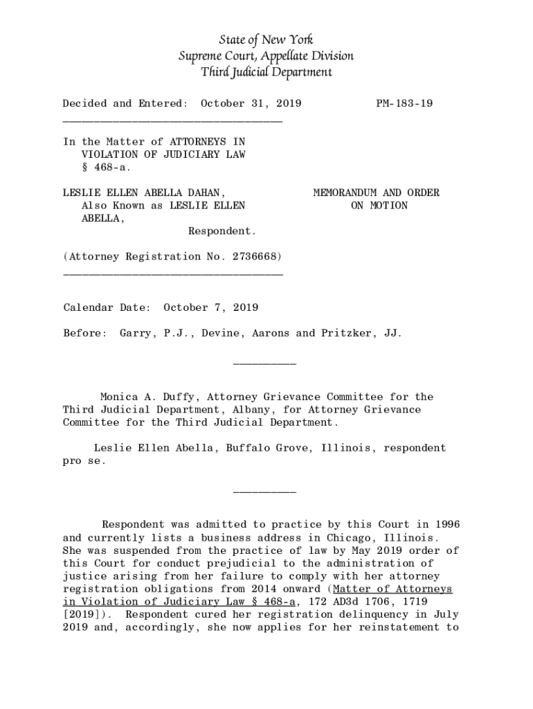 Fillable Online decisions courts state ny PM-183-19 Fax Email Print - pdfFiller