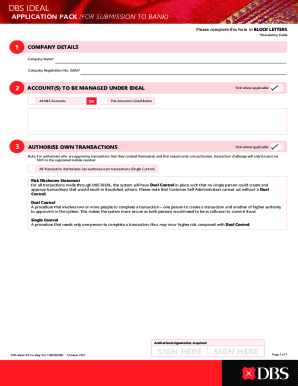 Fillable Online DBS IDEAL Application form - Singapore Fax Email Print - pdfFiller