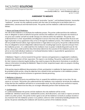 Fillable Online Sample Agreement To Mediate Fax Email Print - pdfFiller
