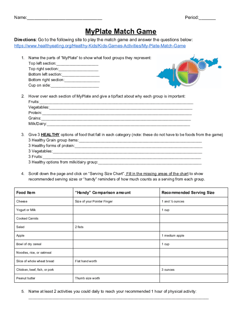 Fillable Online Pick Your Plate! A Global Guide to Nutrition - Ssec.si ...