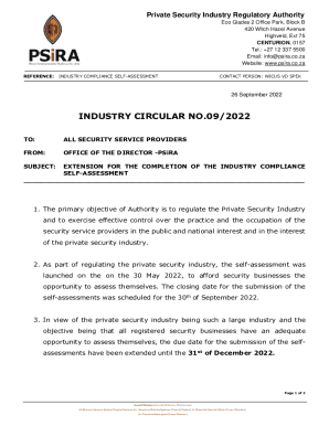 Fillable Online SELF - ASSESSMENT INSPECTION SECTION A - PSiRA Fax ...