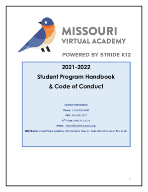 Fillable Online Program Handbook 2021-2022 Template Fax Email Print ...