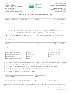 Fillable Online Authorization to release medical information 1222019 fillable.pdf Fax Email ...