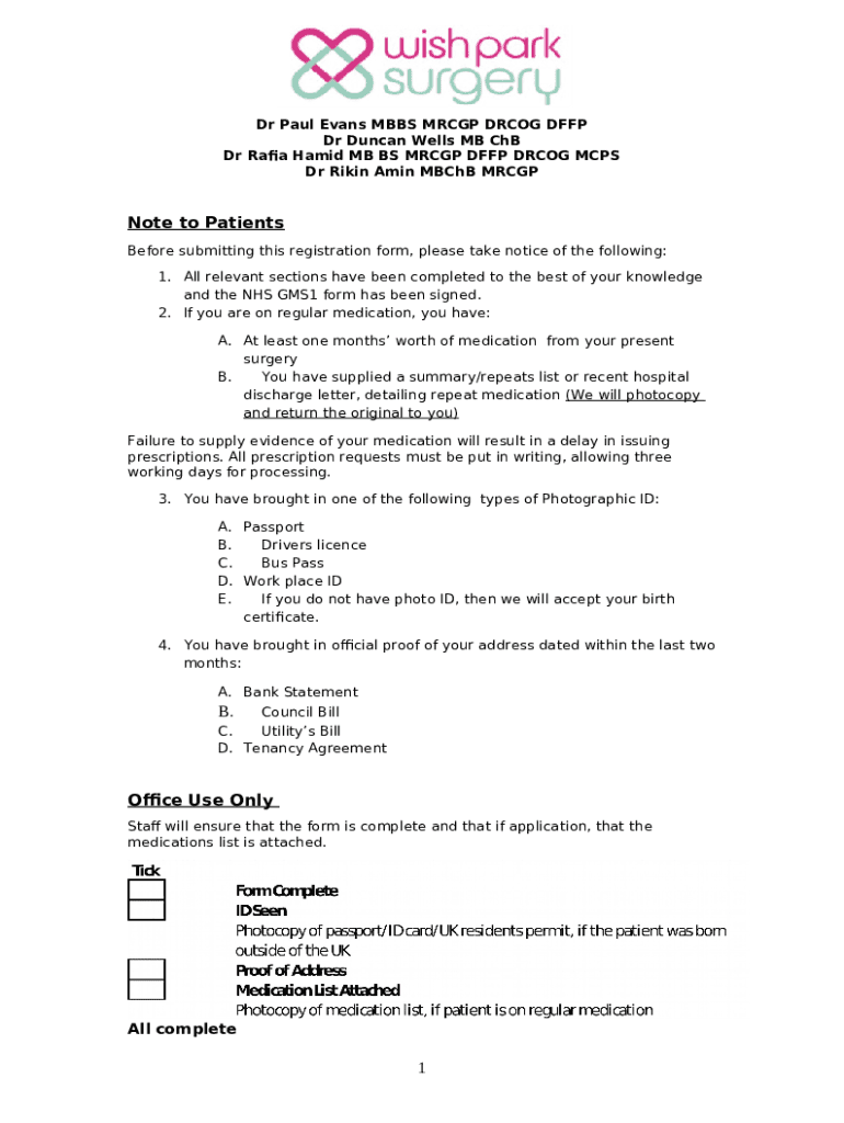 VICTORIA ROAD SURGERY - Wish Park Surgery Doc Template | pdfFiller