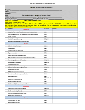 Fillable Online VACANCY PREP UNIT TURNOVER (MAKE READY) Fax Email Print ...
