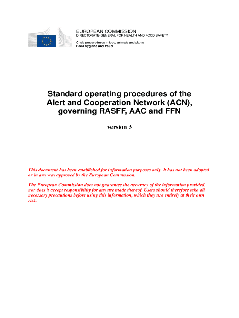 Fillable Online Standard operating procedures of the Alert and ...