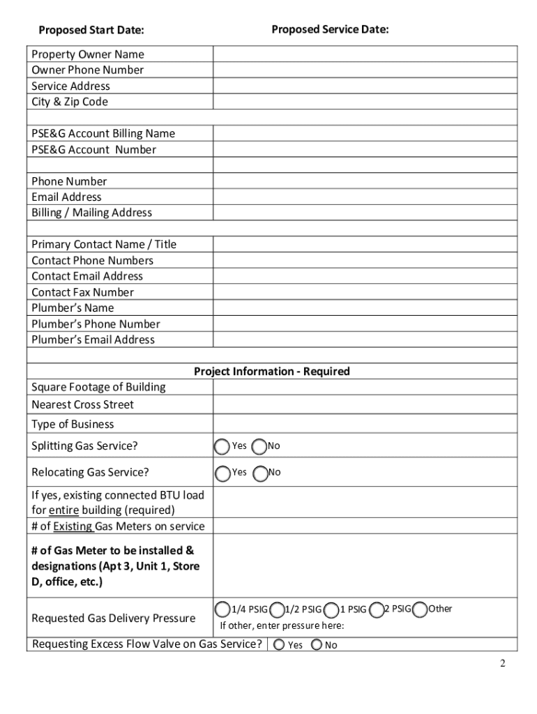 Fillable Online Instructions for the PSE&G Residential Application for ...